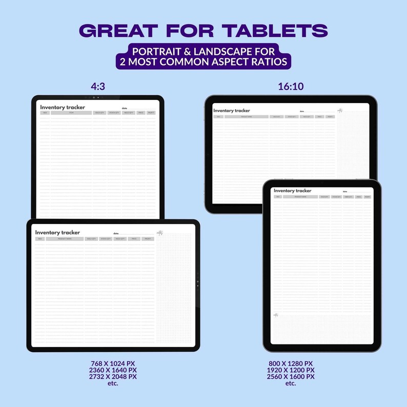 Digital Inventory Tracker, Inventory Sheet, Small Business Organizer ...