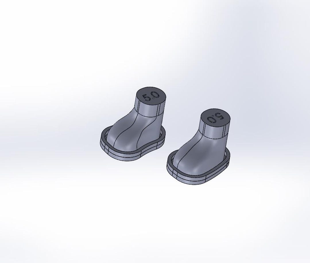 3D Printed Doll Shoe Mold Set: Digital Files for Miniature Shoes (5.0x3 ...