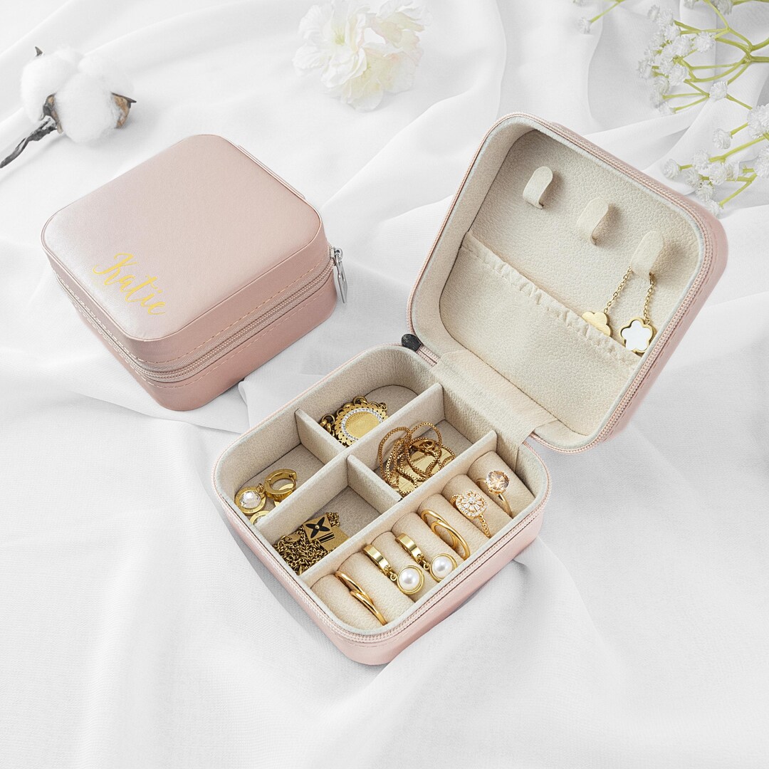 Custom Name Jewelry Box, Personalized Jewellery Box, Travel Jewellery ...