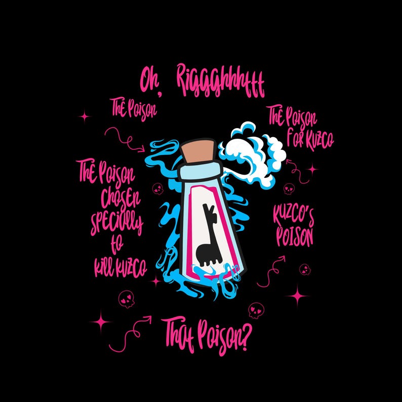 Kuzco's Poison- Emperor's New Groove, Funny Shirt, Kronk Quote, PNG - Etsy