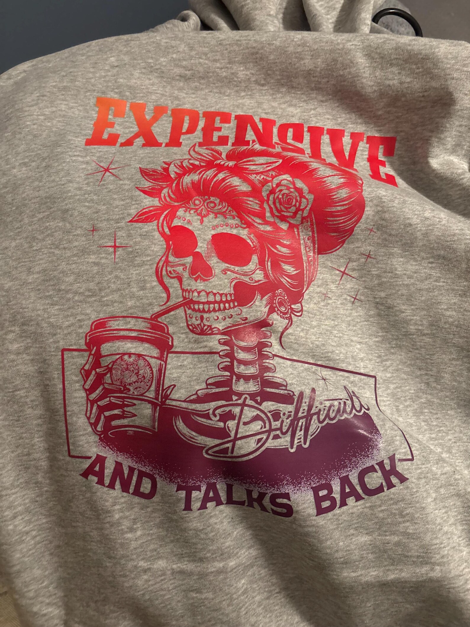 Expensive and Talks Back, Messy Hair, Coffee, Skeleton, Funny, Floral ...