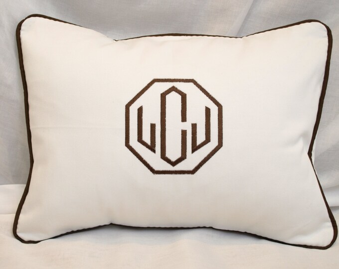 Monogrammed Pillow, Monogram Pillow, Personalized Pillow, Dorm Decor ...