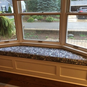 Custom Trapezoid Bay Window Seat Cushion With Cording Playroom, Nursery ...