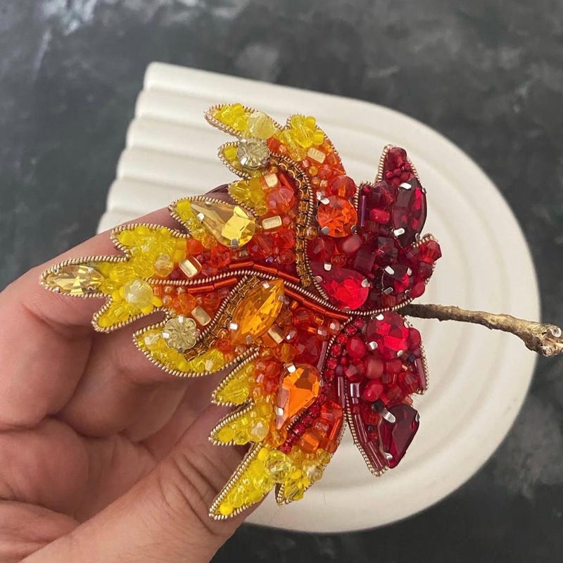 Autumn Leaf Brooch - Etsy