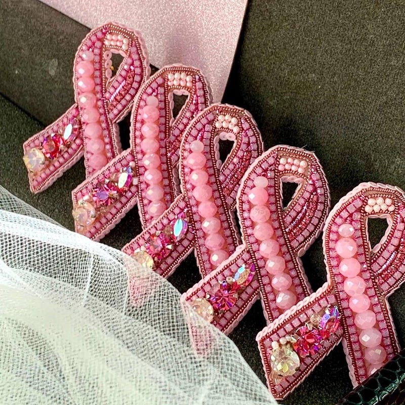 Pink Ribbon Beads - Etsy