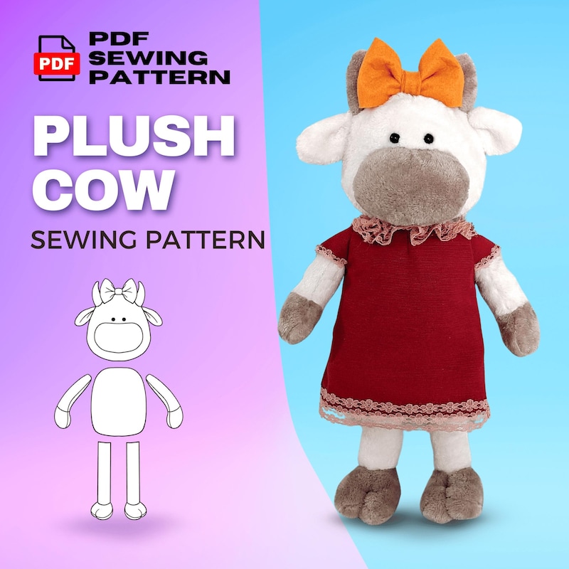 Stuffed Cow Sewing Pattern - Etsy