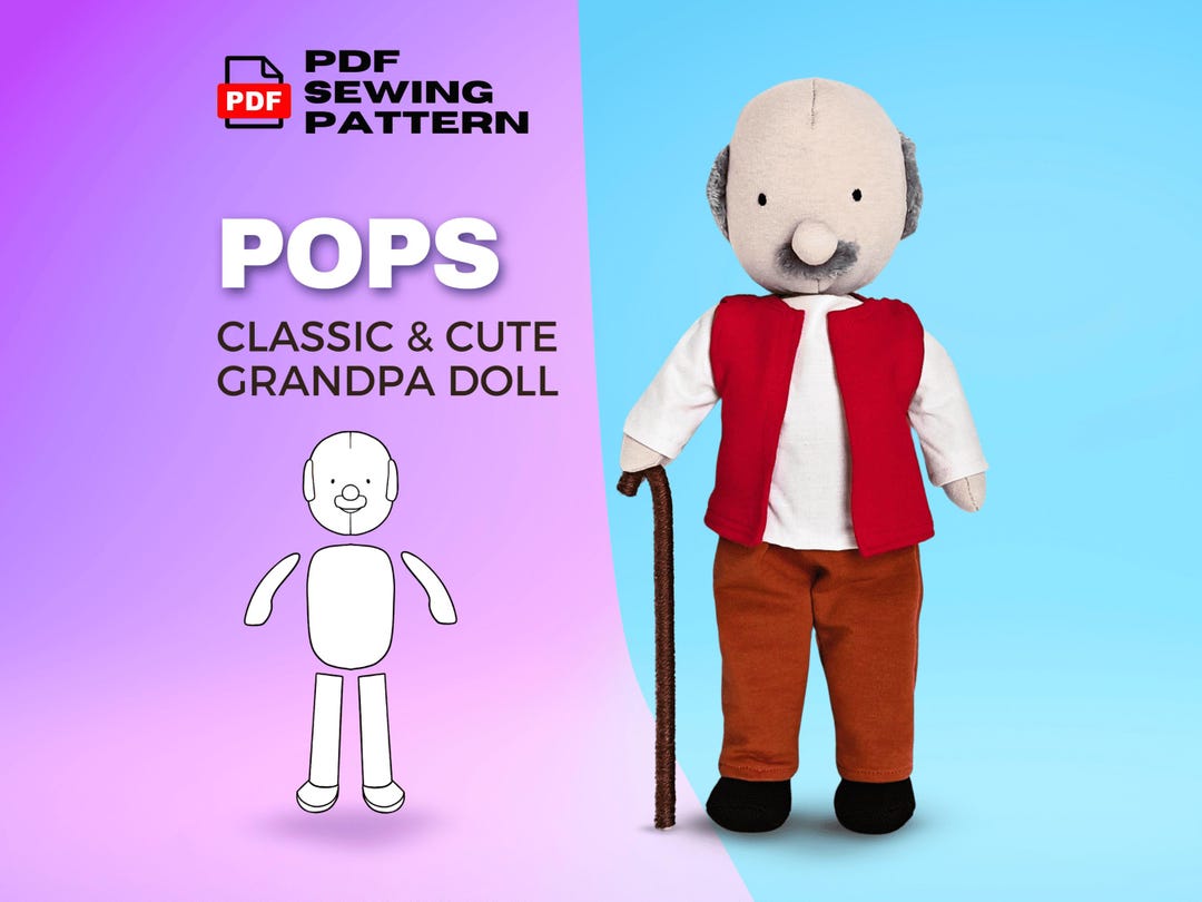 Grandpa Doll Sewing Pattern PDF - Beginner Grandpa Pattern ...