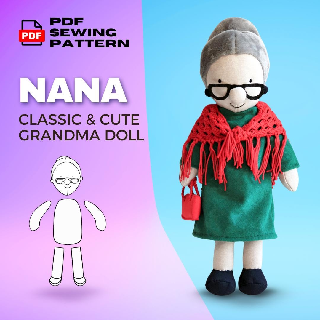 Grandma Sewing Pattern PDF Grandma Doll Pattern Grandmother Pattern ...