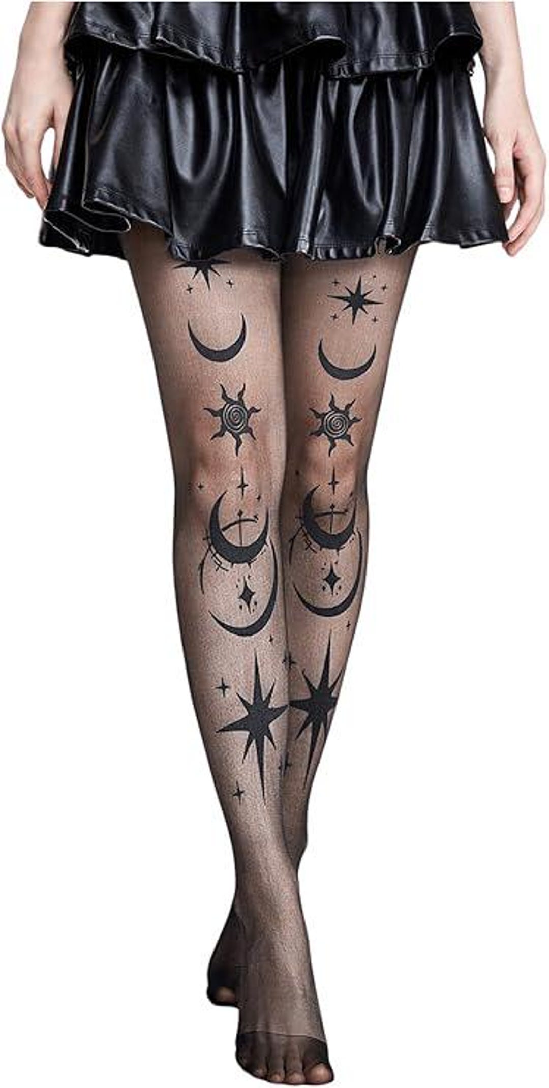 Women's Sheer Patterned Tights Fairycore Grunge Ultra Thin Stockings ...