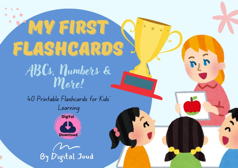 40 Printable Flashcards for Kids' Learning: Abcs, Numbers& More! - Etsy