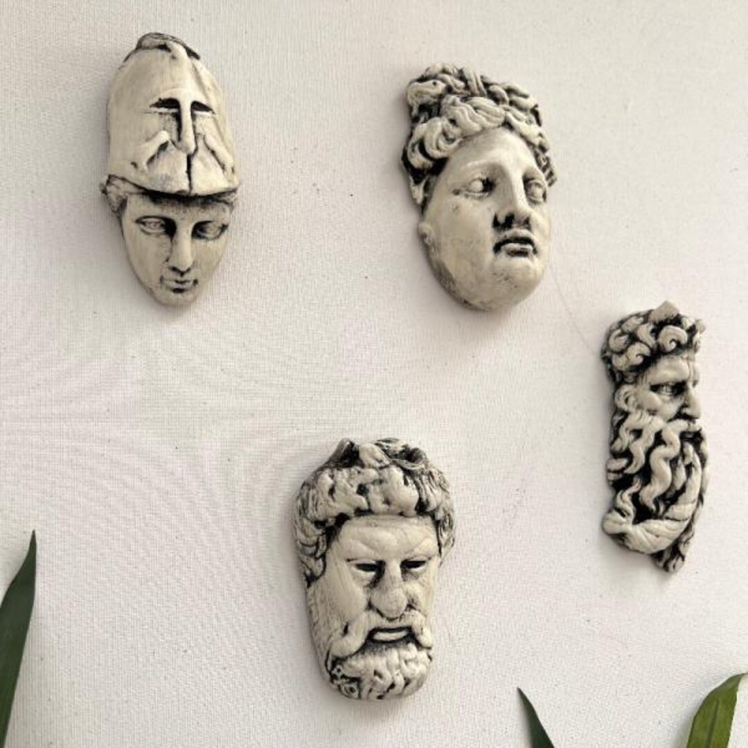 Handmade Miniature Ancient Greek Gods Wall Decoration Set of 4 - Etsy