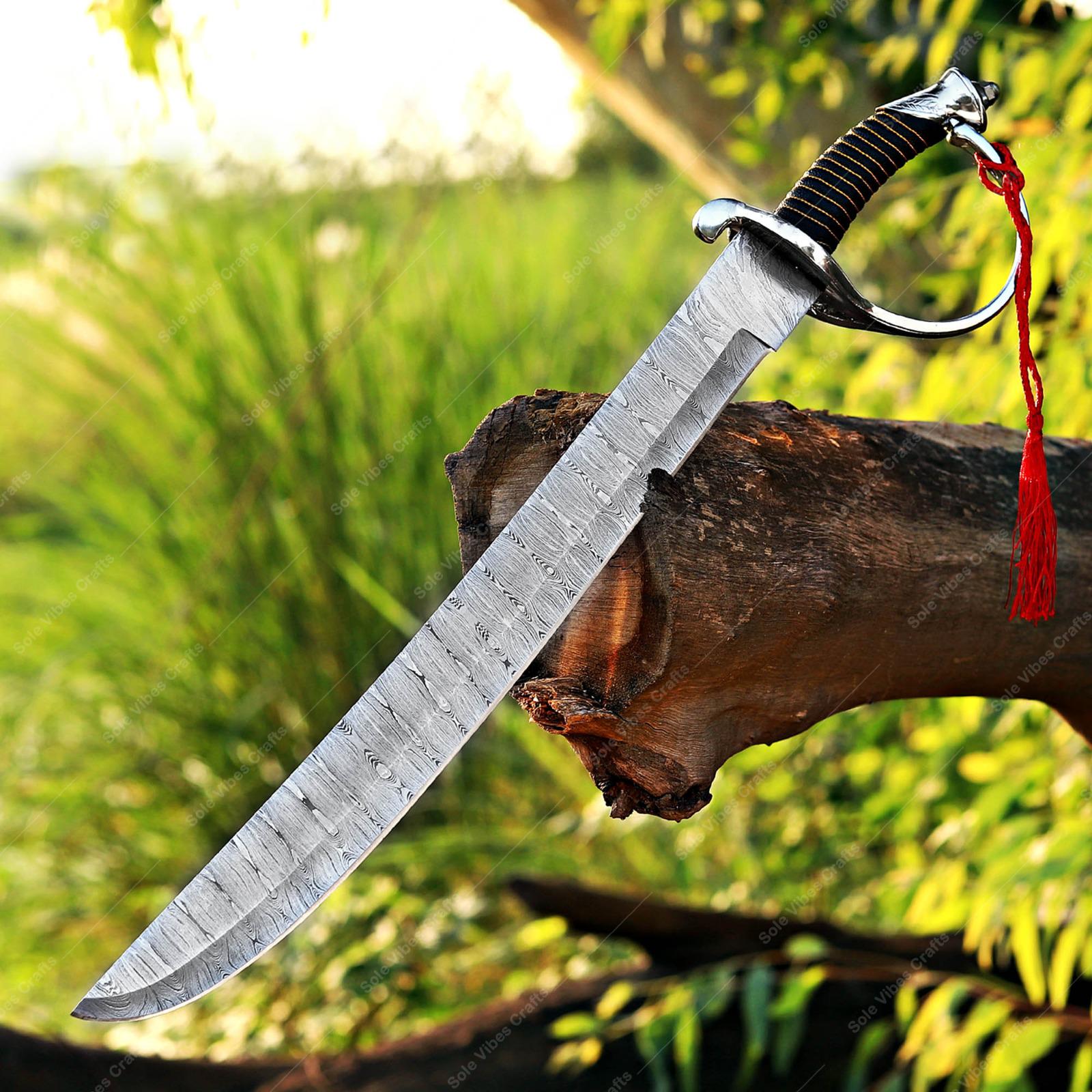 Damascus Steel Handmade Long Sword, Medieval Cosplay Viking Sword ...