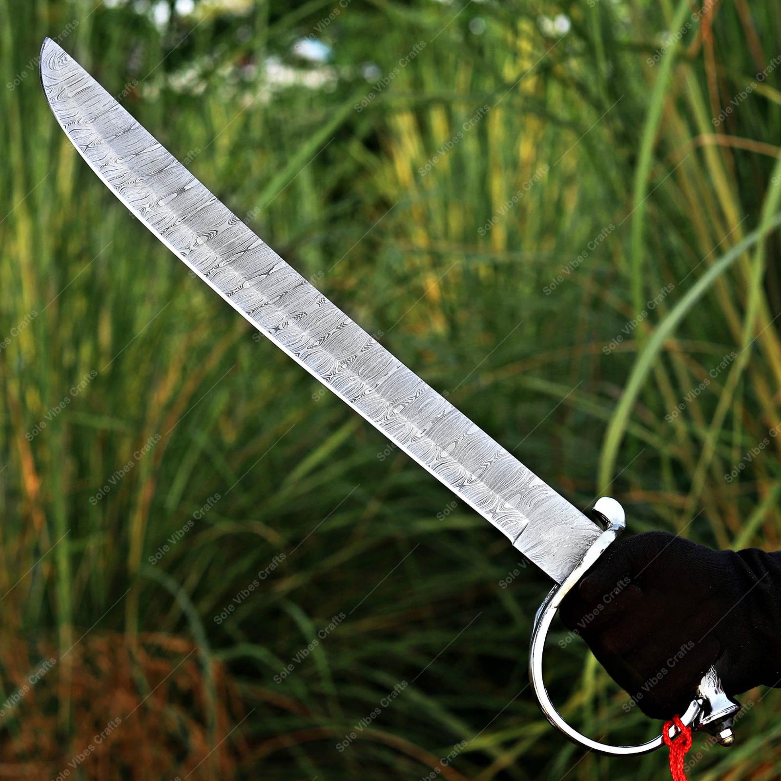 Damascus Steel Handmade Long Sword, Medieval Cosplay Viking Sword ...