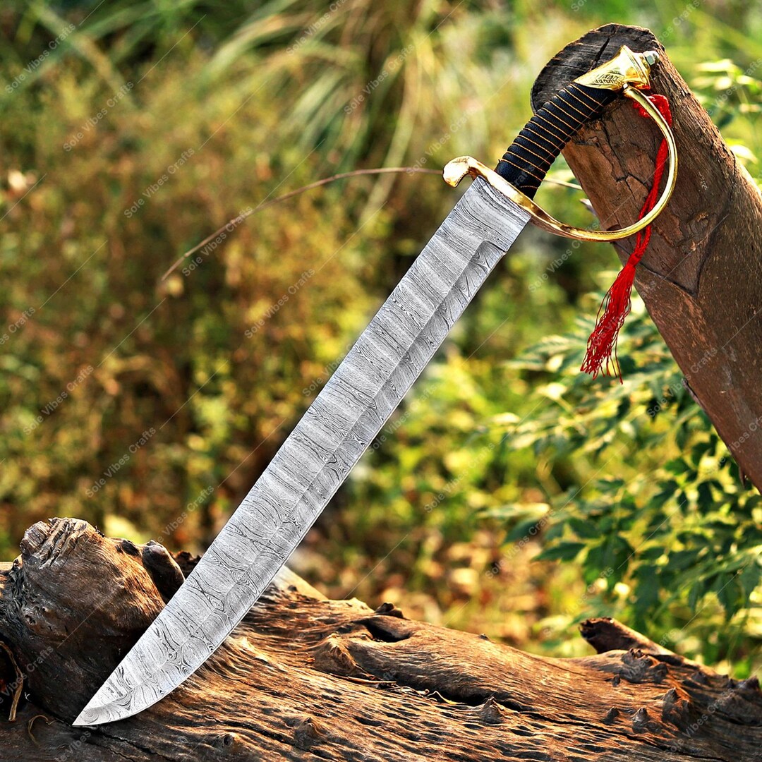 Damascus Steel Handmade Long Sword, Medieval Cosplay Viking Sword ...