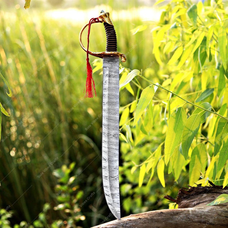 Damascus Steel Handmade Long Sword, Medieval Cosplay Viking Sword ...