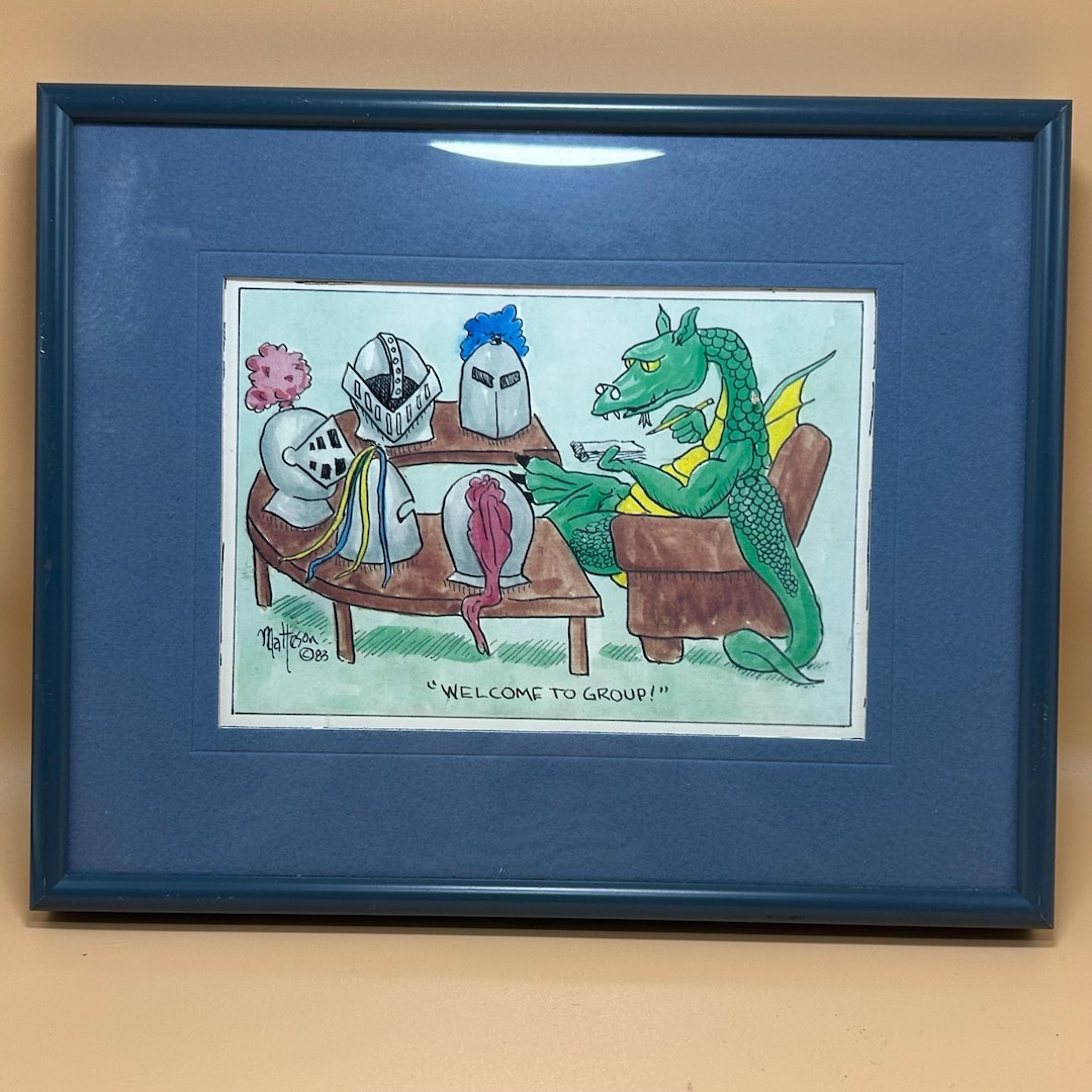 Vintage RC Matteson Dragon Drawing 1983 - Etsy
