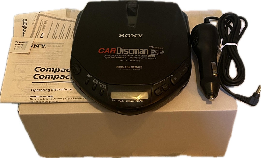 90's Sony Cardiscman CD Player With Accessories and Paperwork - Etsy
