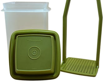 Vintage Tupperware Pickle Keeper - Green Tupperware Container for ...