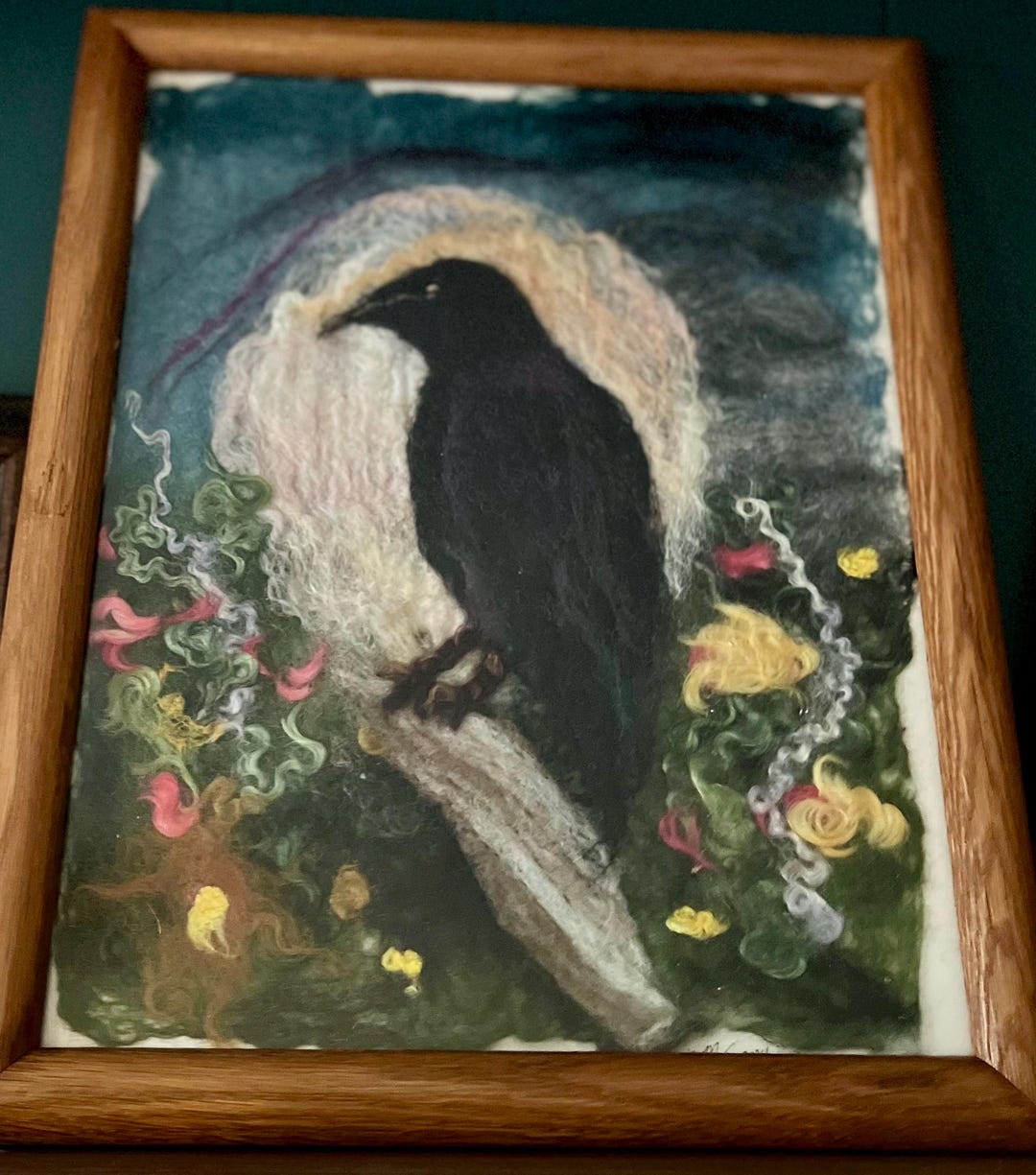 Textile Art Wool Painting “nightfall’s Herald” - Etsy