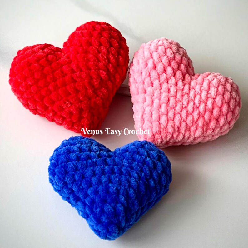 Plush Heart Crochet Pattern Valentine's Gift Amigurumi Pattern Easy ...