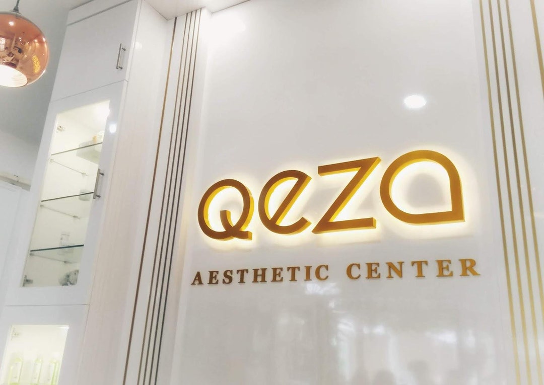 Custom 3D Backlit Gold Logo Sign - LED Metal Sign - Etsy