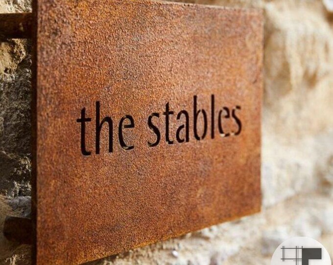 Rust Sign,corten Steel House,corten Sign Outdoor,corten Steel Lit ...