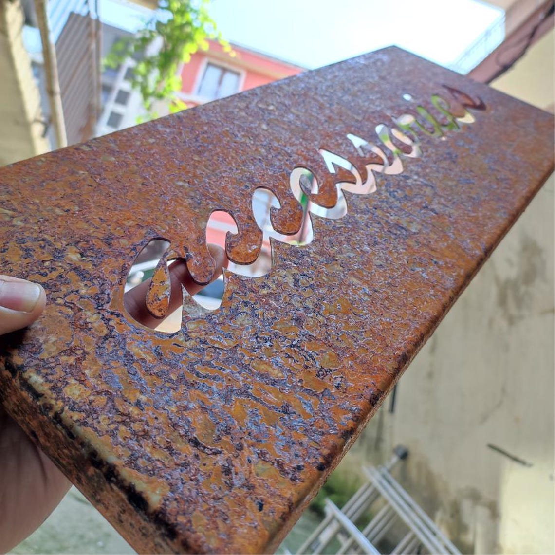 Rust Sign,corten Steel House,corten Sign Outdoor,corten Steel Lit ...