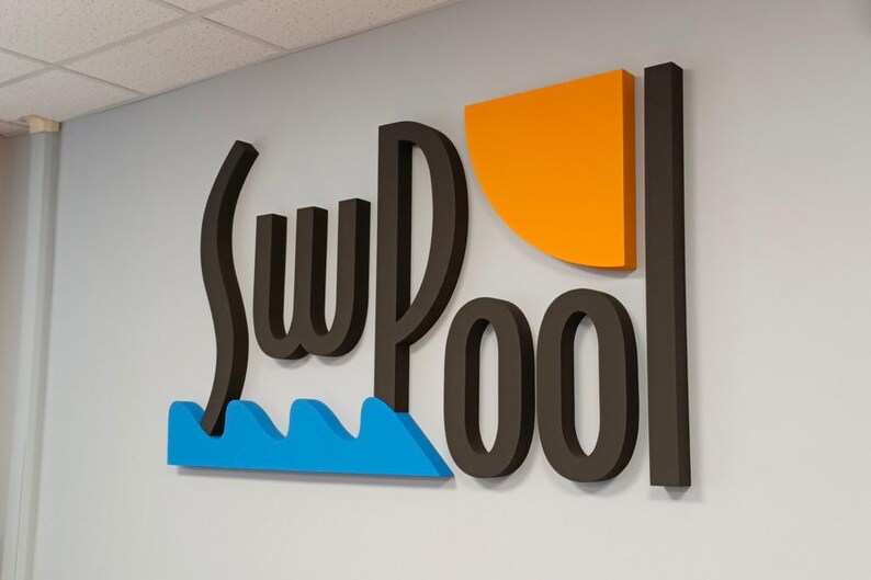 3D Business Logo Sign: Laser Cut Metal Signage - Etsy