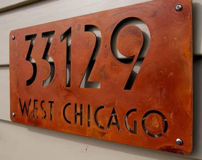 Rust Sign,corten Steel House,corten Sign Outdoor,corten Steel Lit ...