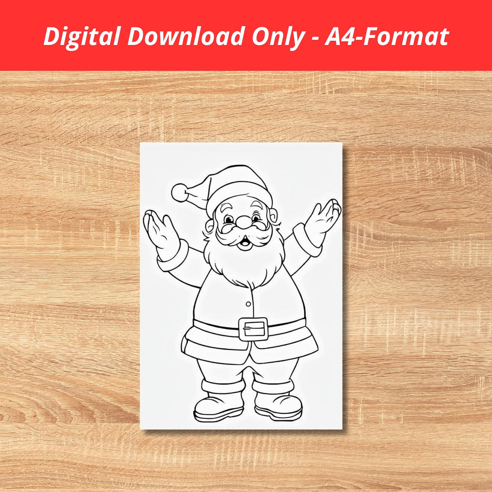 Printable Christmas Coloring Pages Set of 5 – Santa | Festive Holiday ...
