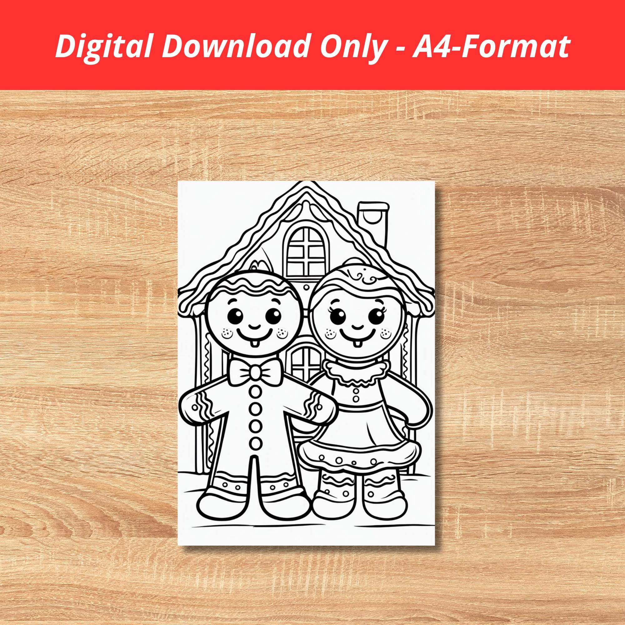 Printable Christmas Coloring Pages Set of 5 – Gingerbread | Holiday ...