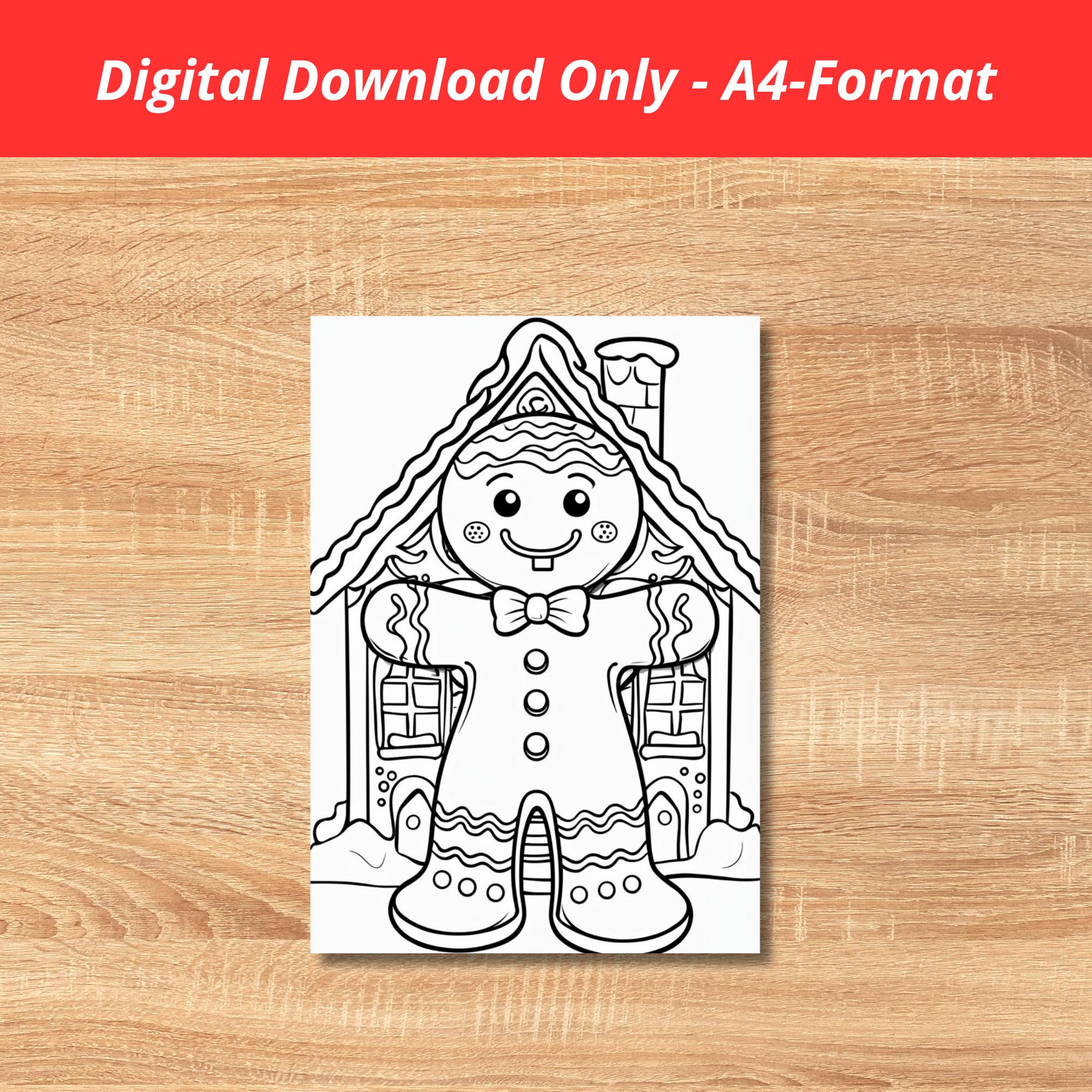 Printable Christmas Coloring Pages Set of 5 – Gingerbread | Holiday ...