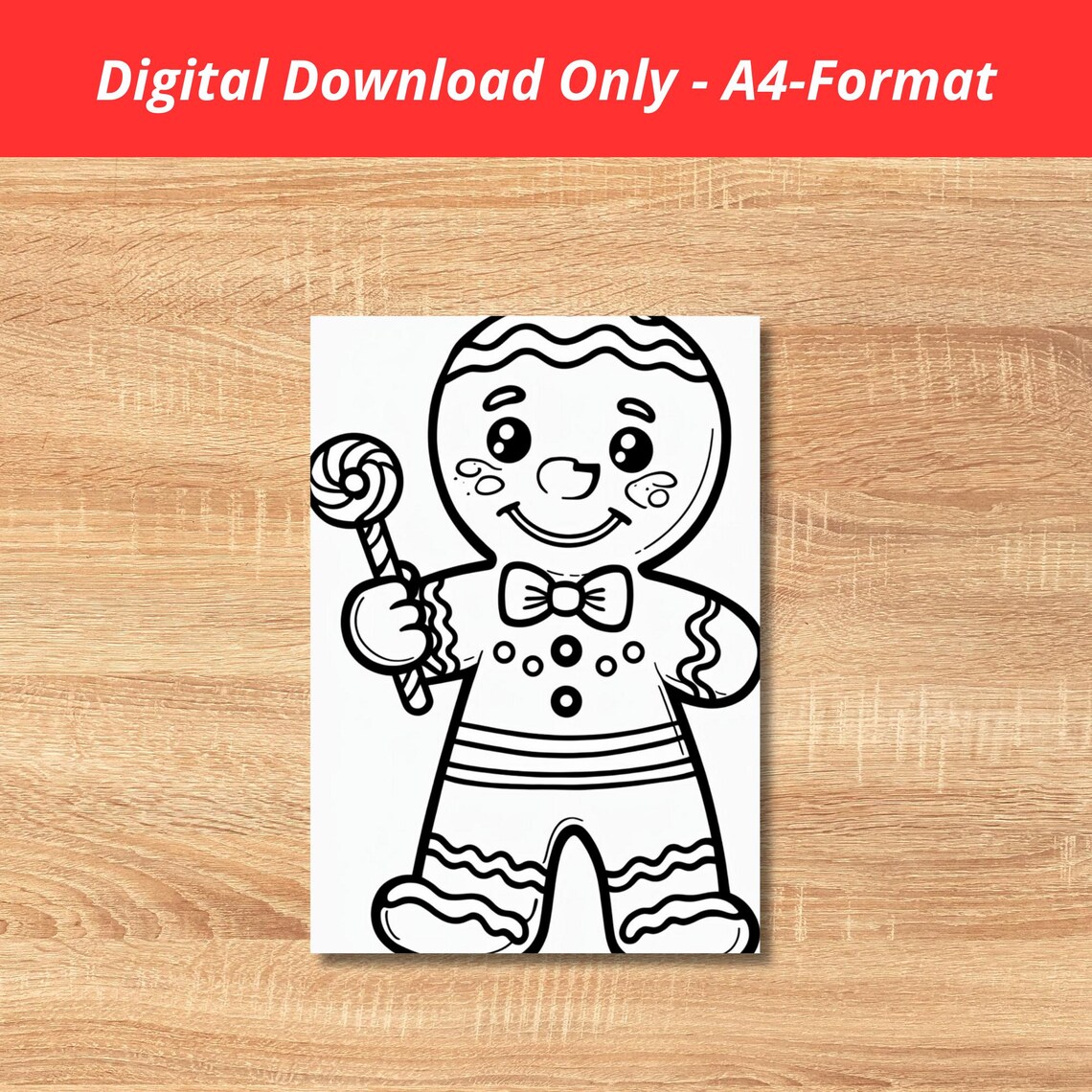 Printable Christmas Coloring Pages Set of 5 – Gingerbread | Holiday ...