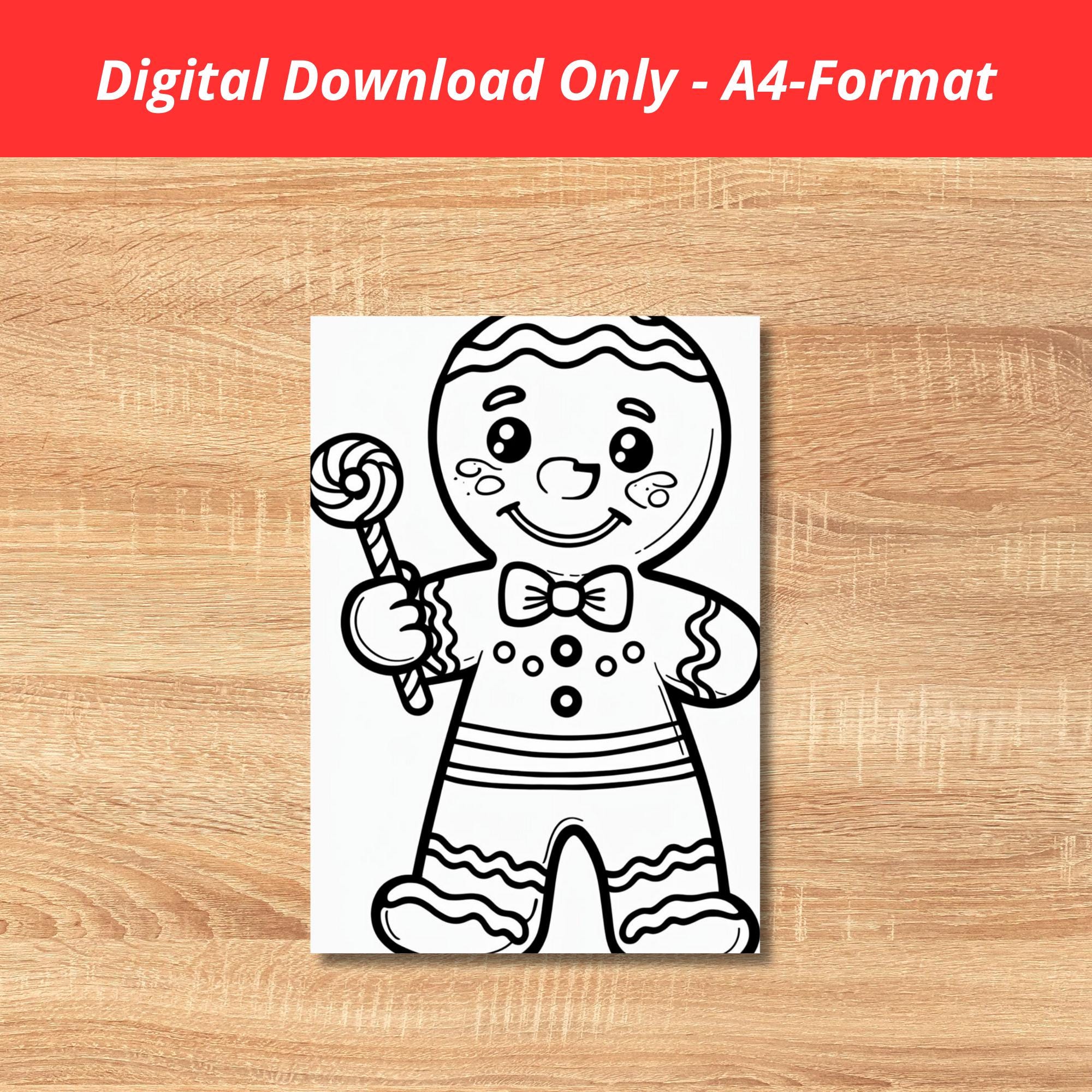 Printable Christmas Coloring Pages Set of 5 – Gingerbread | Holiday ...