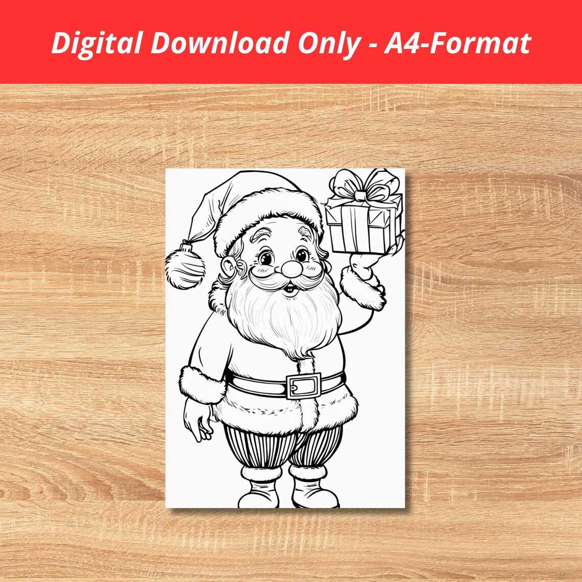 Printable Christmas Coloring Pages Set of 5 – Santa | Festive Holiday ...