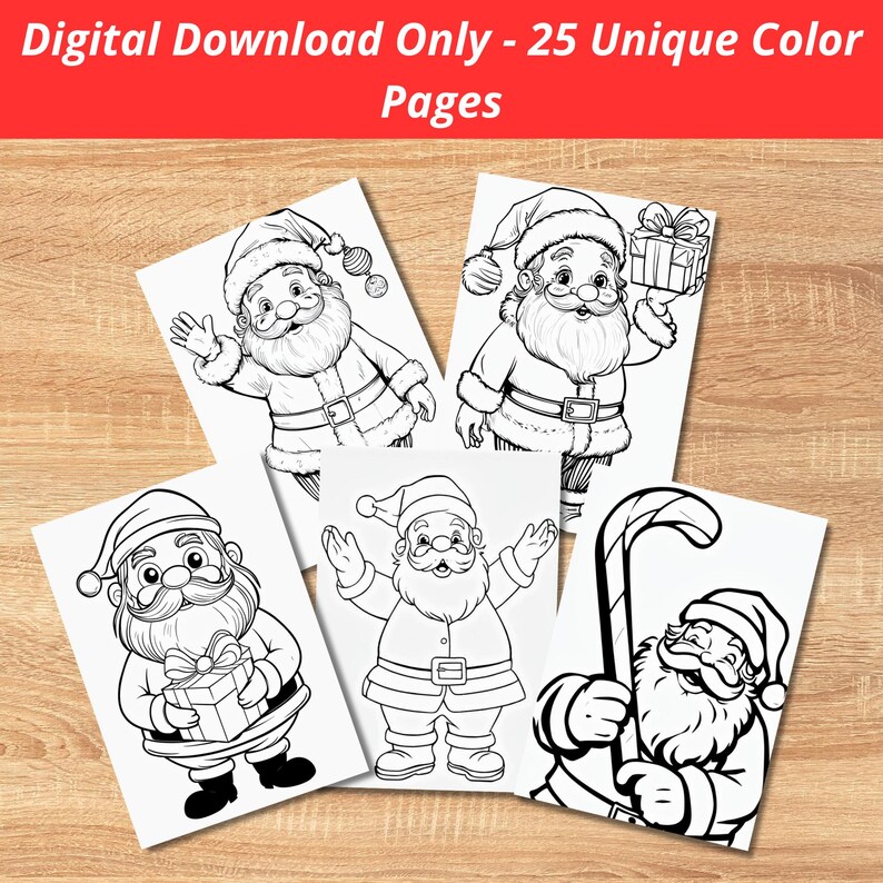 Set of 25 Printable Christmas Coloring Pages - Santa, Snowmen, Wreaths ...