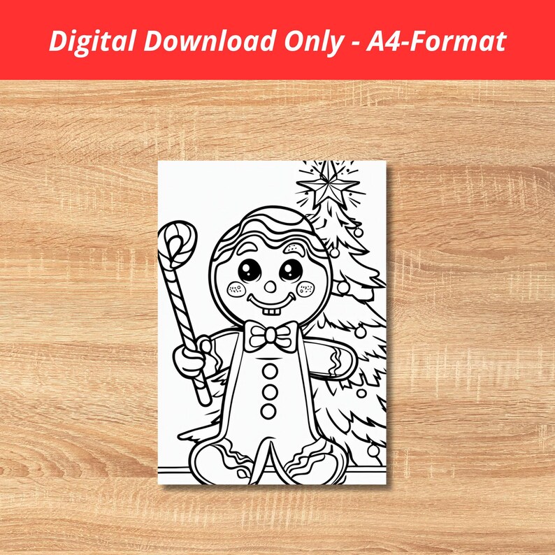 Printable Christmas Coloring Pages Set of 5 – Gingerbread | Holiday ...