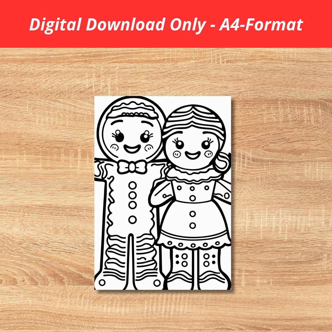 Printable Christmas Coloring Pages Set of 5 – Gingerbread | Holiday ...