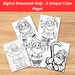 Printable Christmas Coloring Pages Set of 5 – Santa | Festive Holiday ...