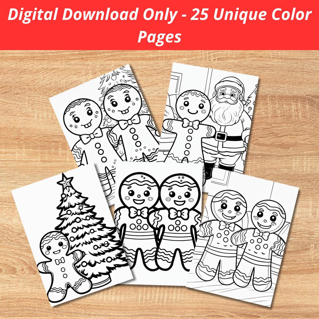 Christmas Mix Coloring Pages - Set of 25 Printable Holiday Activity ...