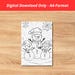 Printable Christmas Coloring Pages Set of 5 – Snowman With Santa Hat ...
