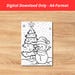 Printable Christmas Coloring Pages Set of 5 Snowman With Santa Hat ...