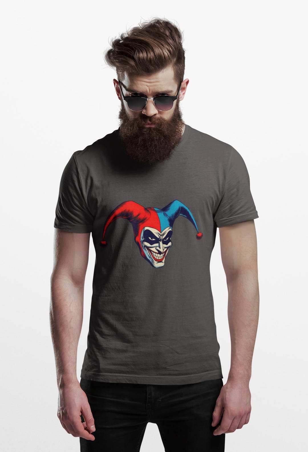 Menacing Jester T-shirt, Clown Shirt, Creepy Jester Top, Carnival ...