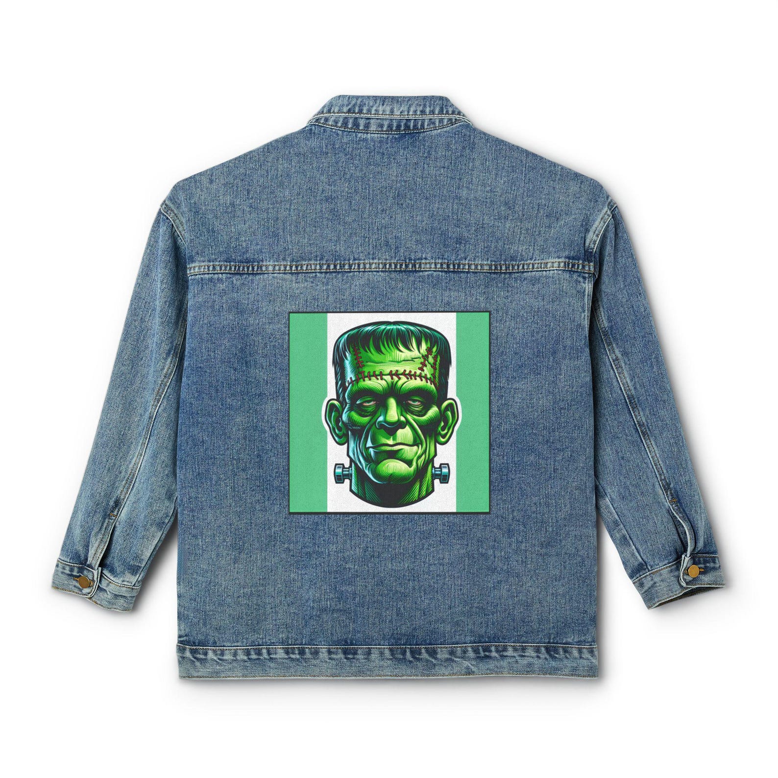Denim Jacket, Frankenstein Design, Halloween Costume, Women's Outerwear ...
