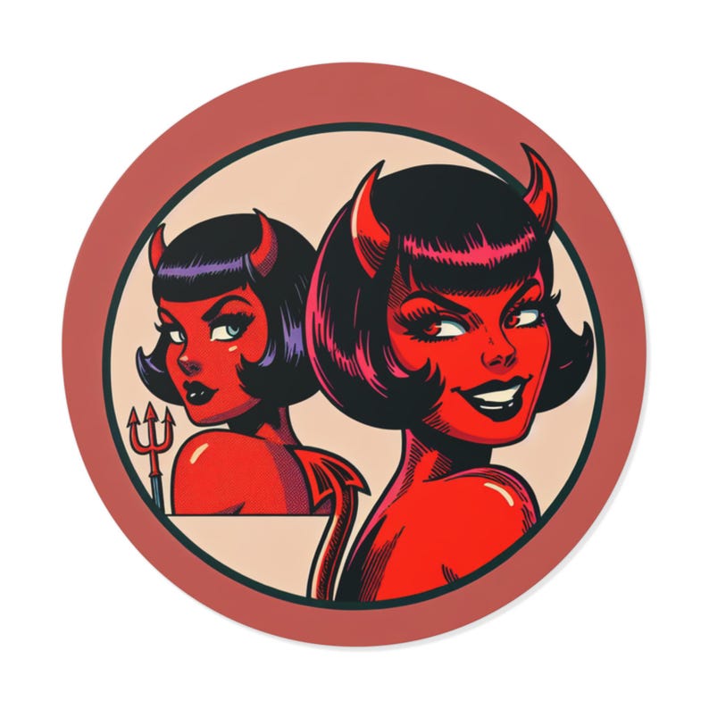 Vintage Round Vinyl Stickers, Retro Stickers for Laptops, Journals ...
