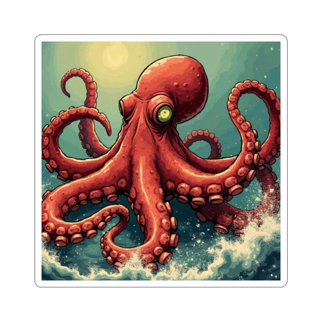 Whimsical Octopus Kiss-cut Stickers, Ocean Decor, Nautical Gift, Laptop ...