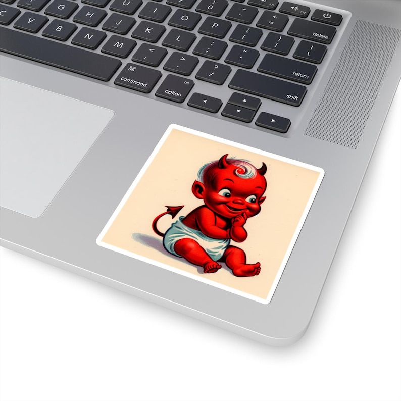 Red Devil Kiss-cut Stickers, Cute Cartoon Satan Demon, Laptop Decal ...