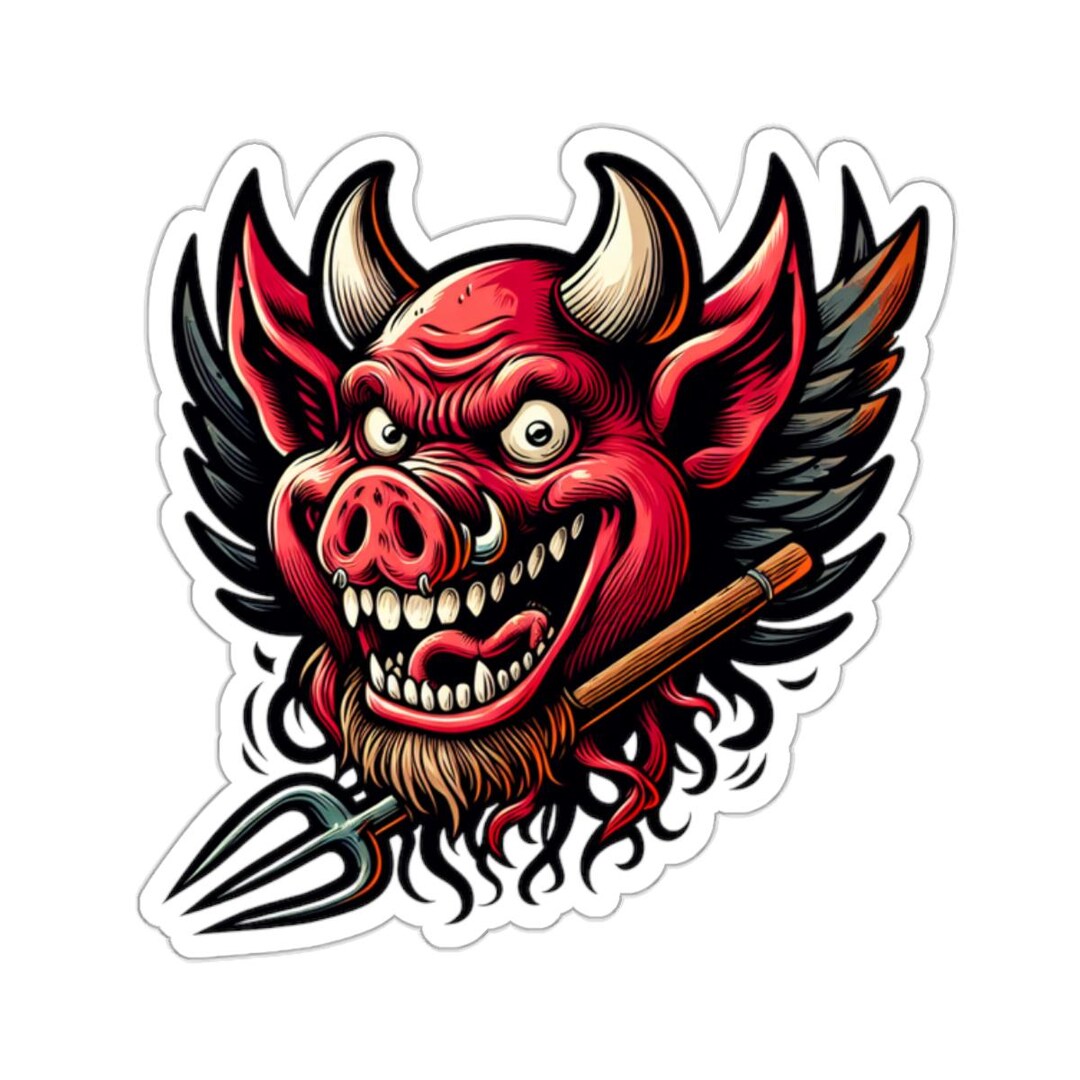 Evil Hog Kiss-cut Stickers - Garage, Car, Motorcycle, Rock N Roll ...