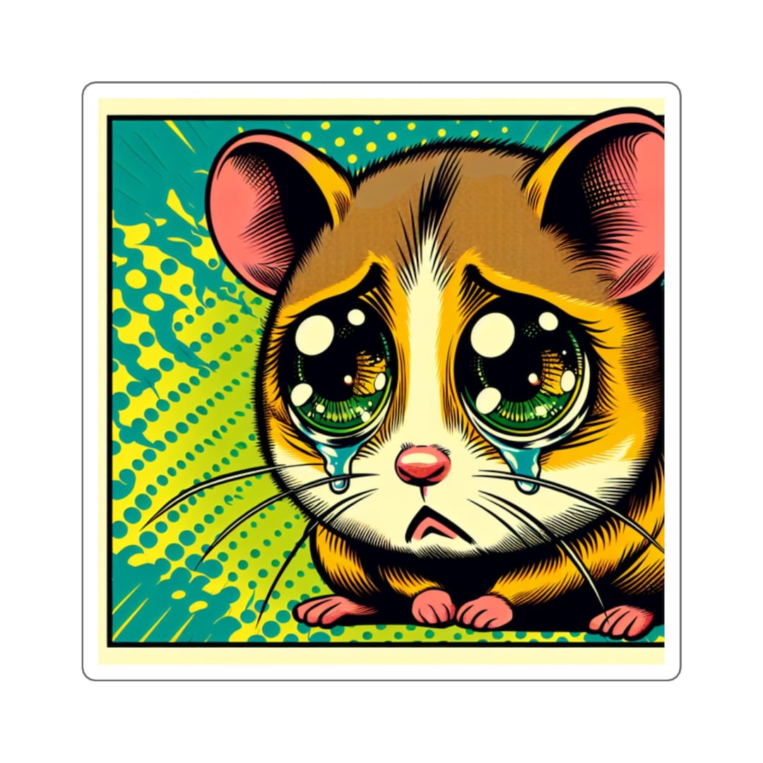 Sad Hamster Square Stickers - Etsy