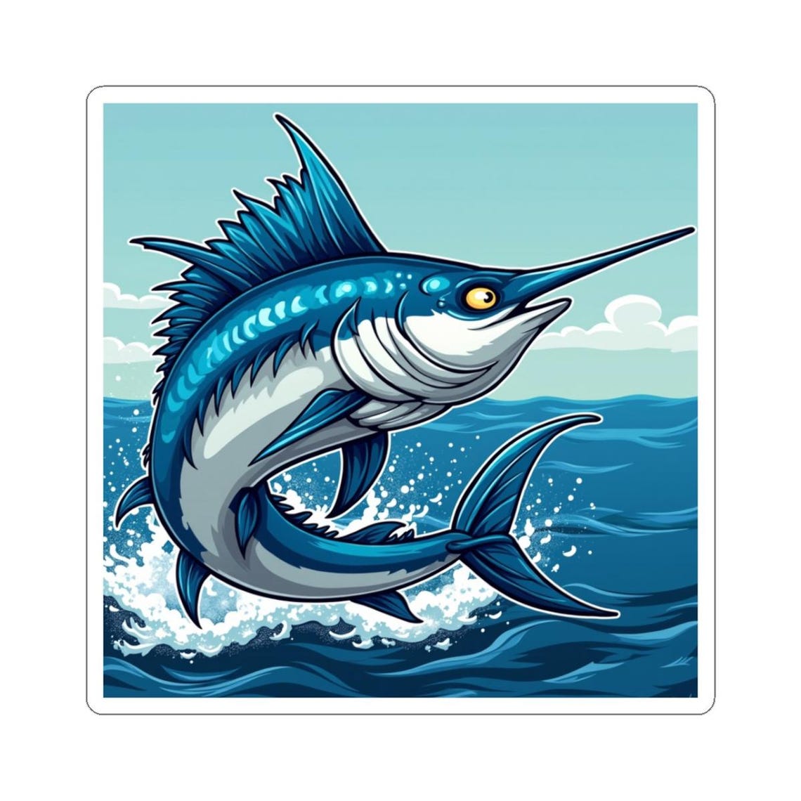 Vibrant Marlin Fish Kiss-cut Stickers | Perfect for Ocean Lovers ...